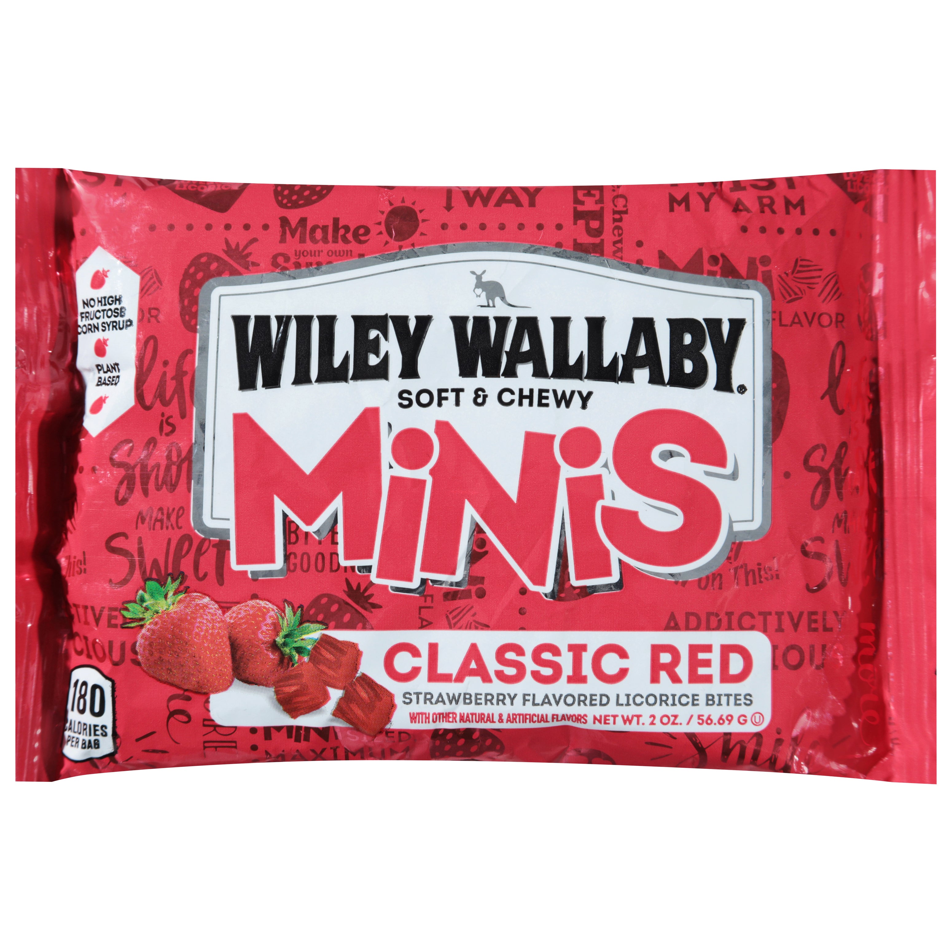 Wiley Wallaby Classic Red Strawberry Flavored Licorice Bites Minis - 2 ...