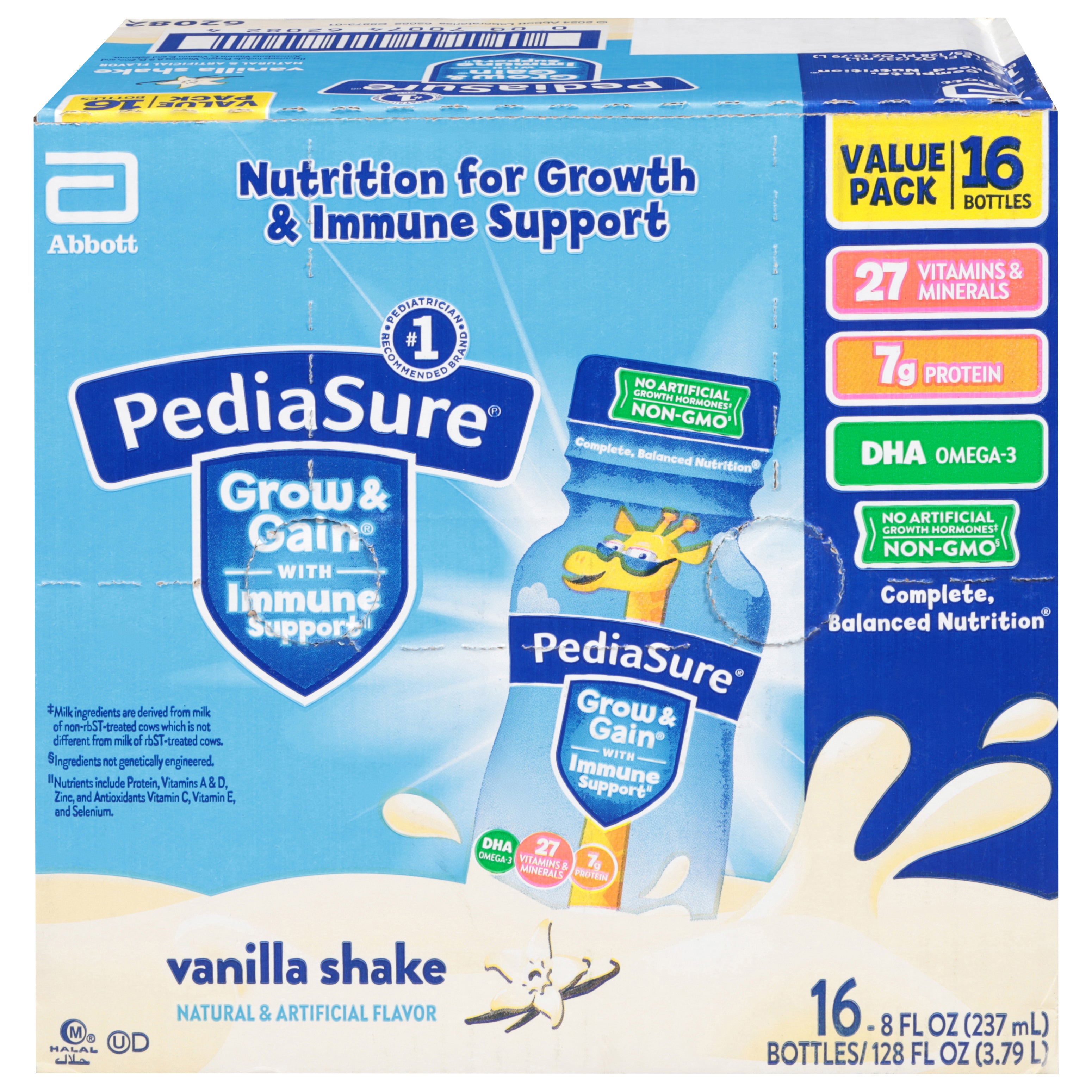 PediaSure Vanilla Shake Value Pack 16 - 8 fl oz Bottles - 1 Pack ...