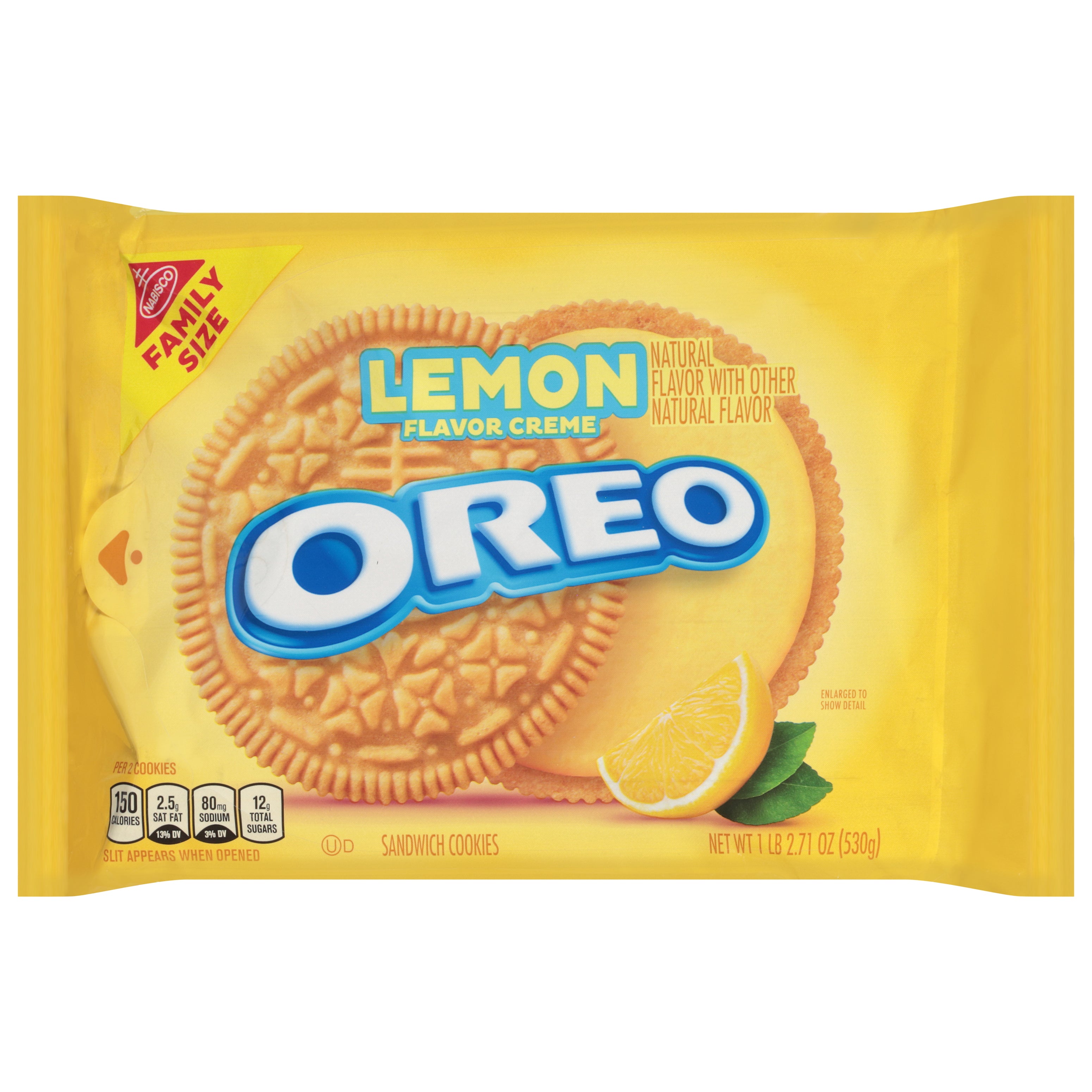 Oreo Lemon Flavor Creme Sandwich Cookies Family Size 18.71 oz - 12 Pac ...