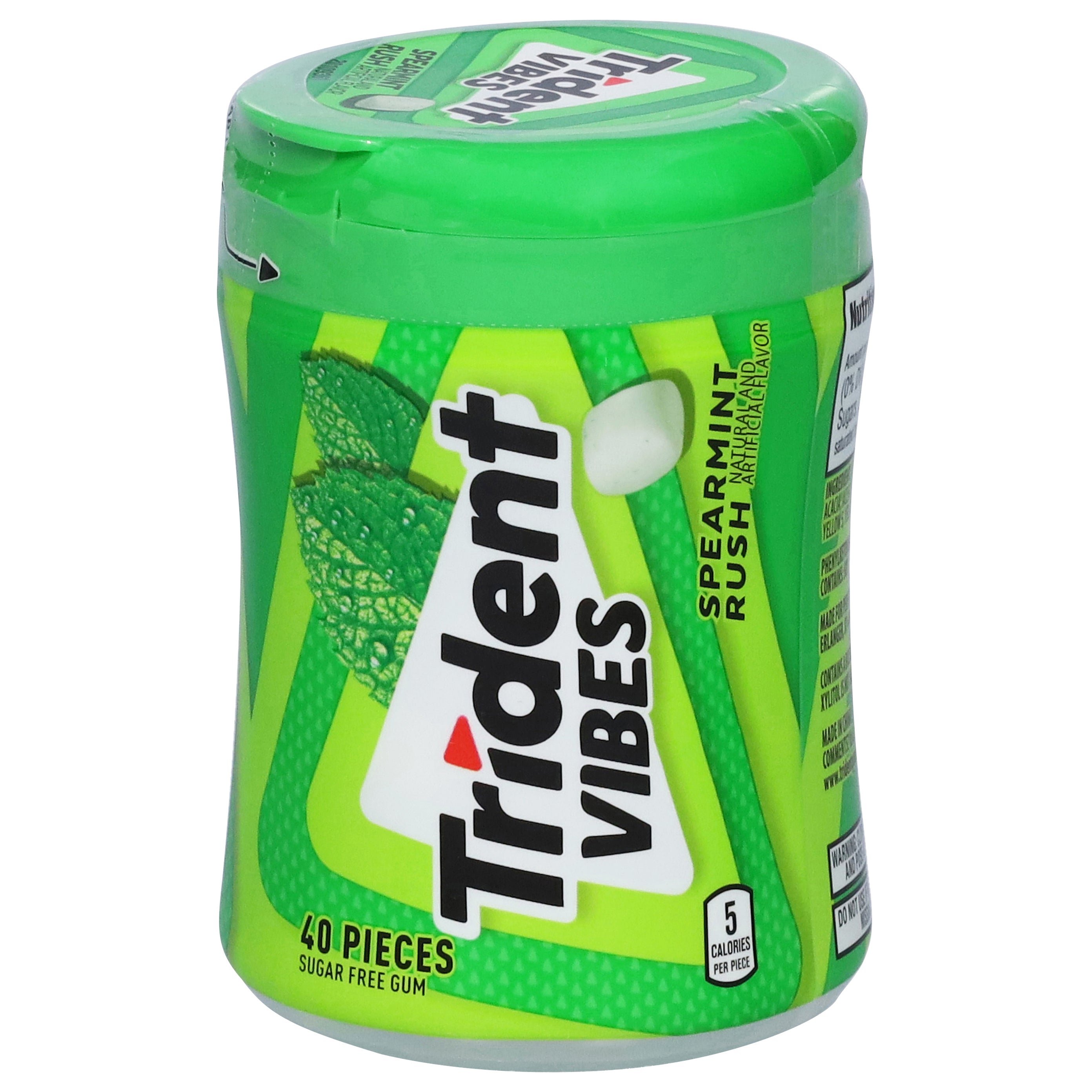 Trident Vibes Sugar Free Spearmint Rush Gum 40 ea - 40 CT 6 Pack ...