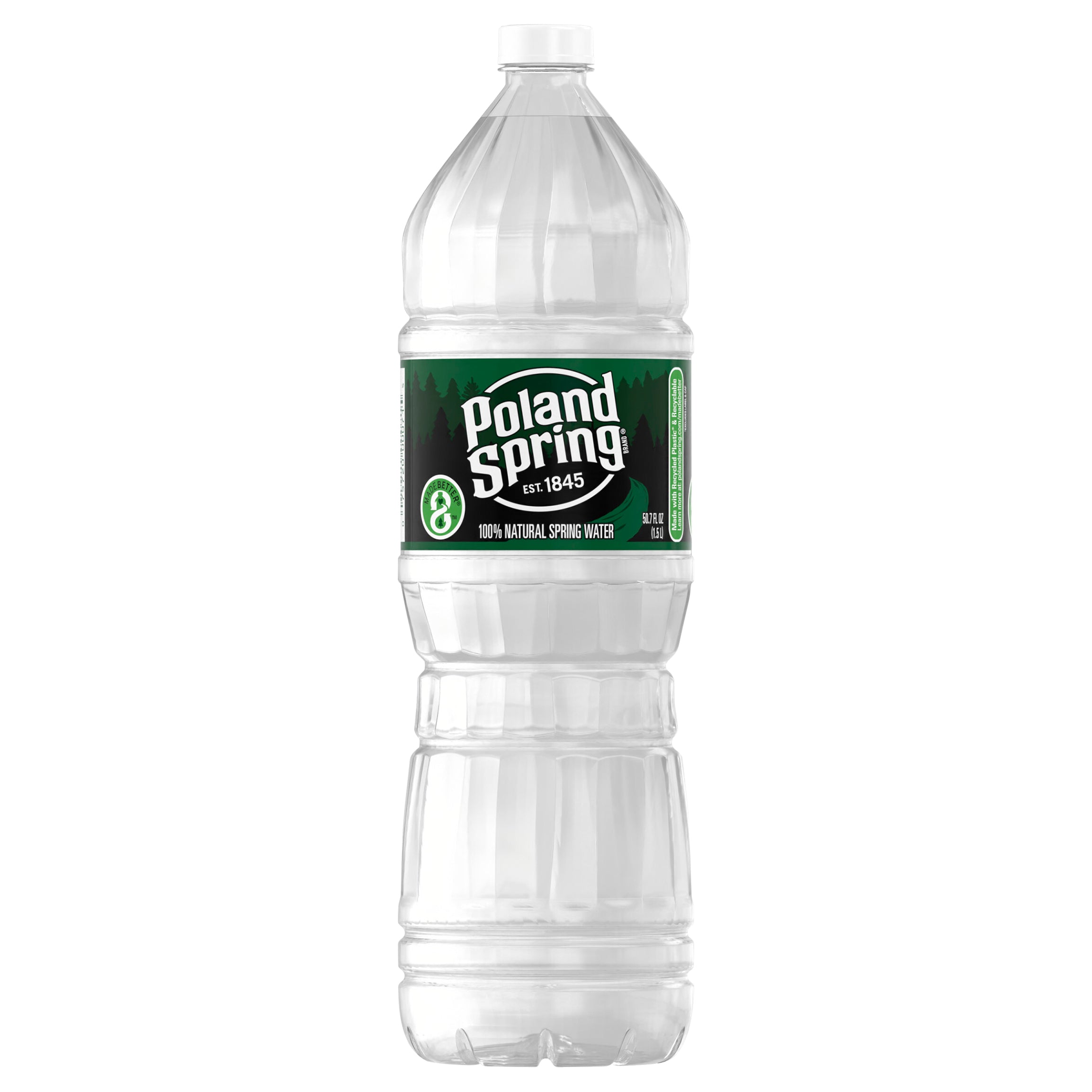 POLAND SPRING Brand 100% Natural Spring Water, 1.5-Liter plastic bottl ...