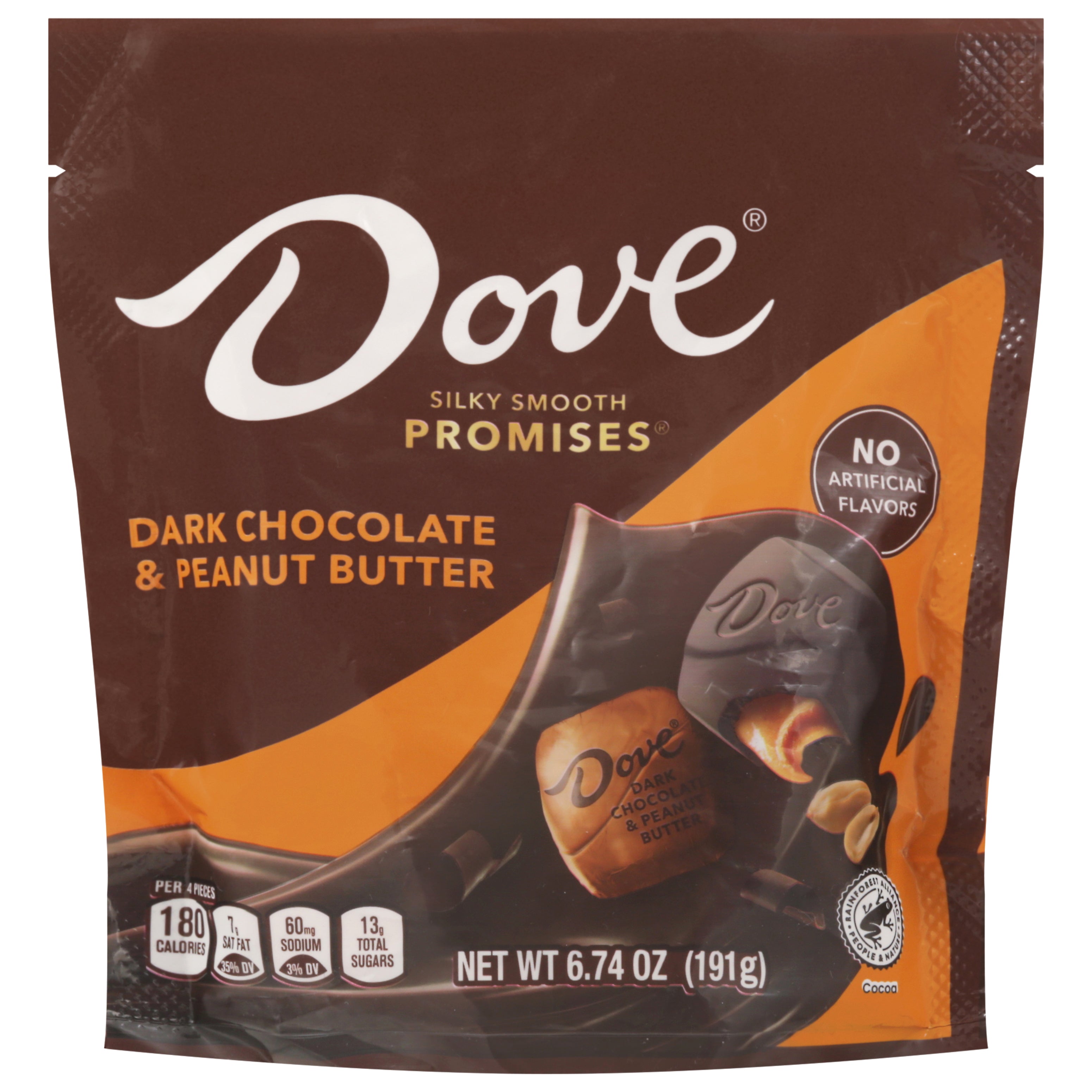 Dove Promises Silky Smooth Dark Chocolate & Peanut Butter Candy 6.74 o ...