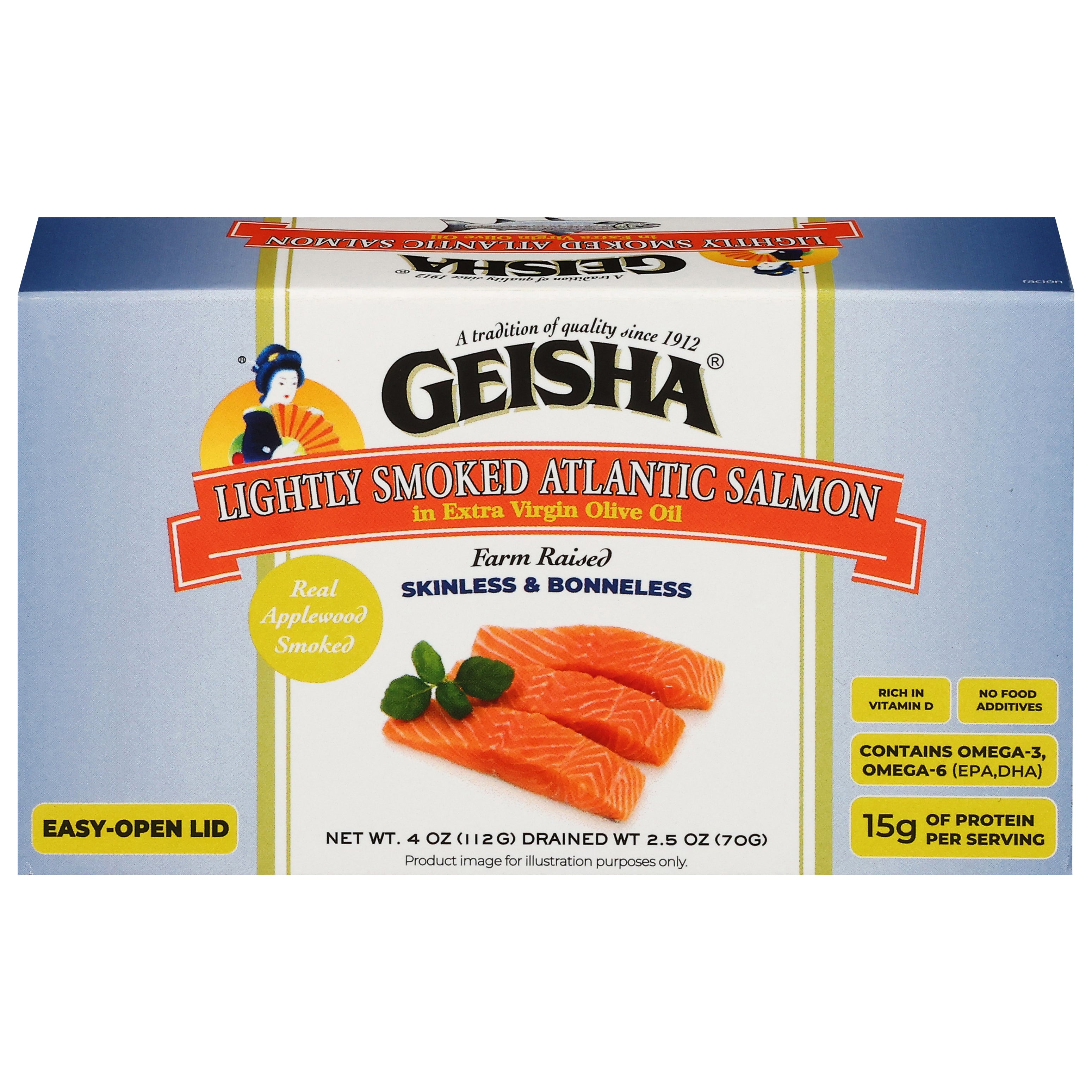 Geisha Atlantic Lightly Smoked Salmon 4 oz - 4 OZ 12 Pack – StockUpExpress