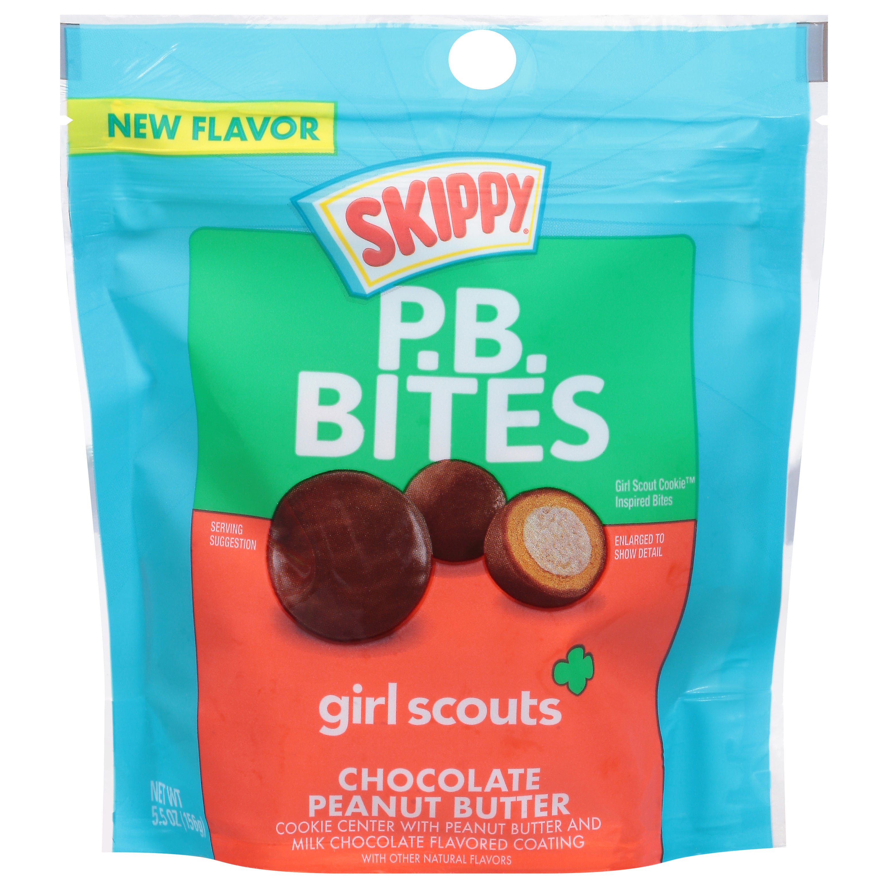 Skippy Girl Scouts Chocolate Peanut Butter P.B. Bites 5.5 oz - 8 Pack ...