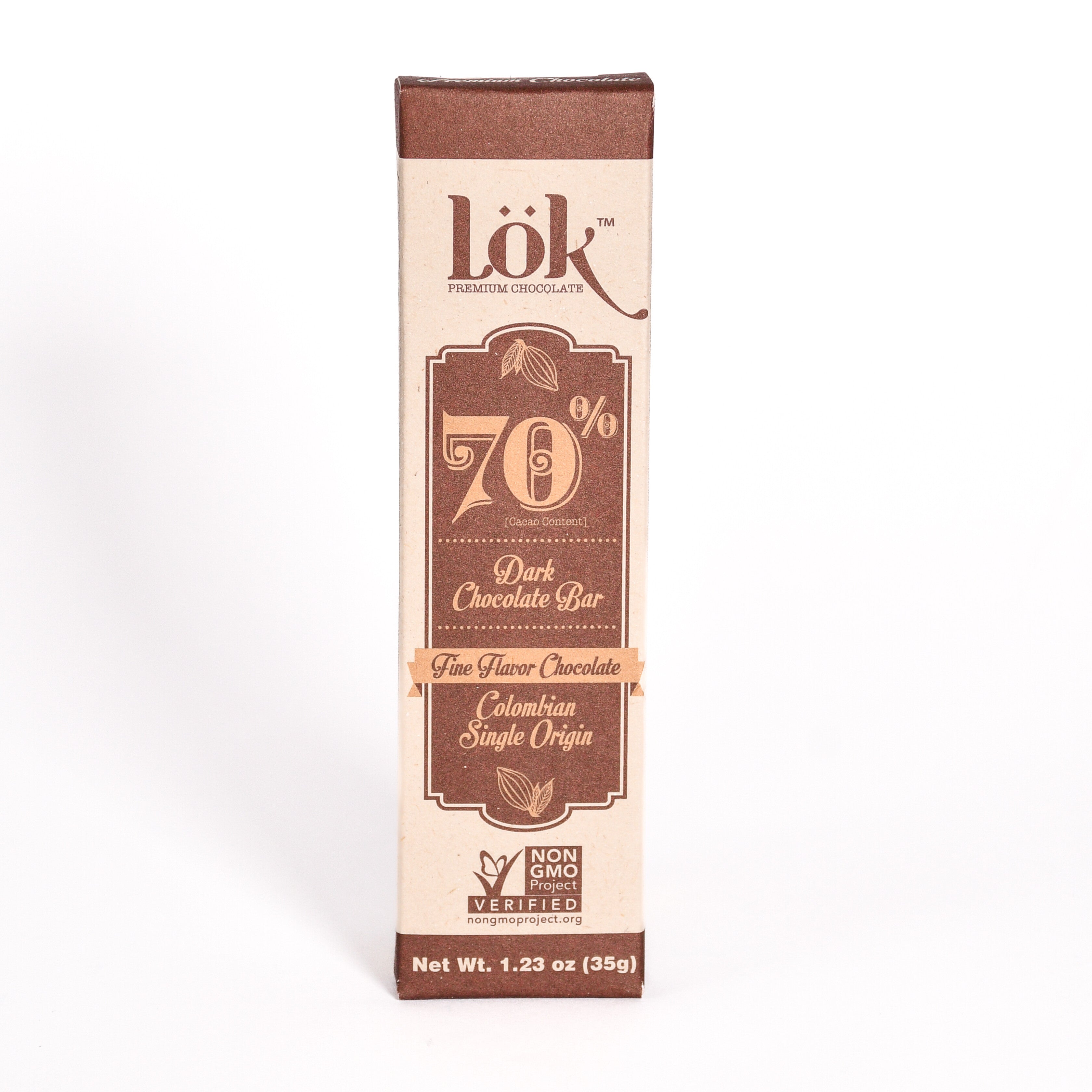 Lok Foods US Lok Dark Chocolate Bar 70% Cacao Colombian Origin - 1.23 ...
