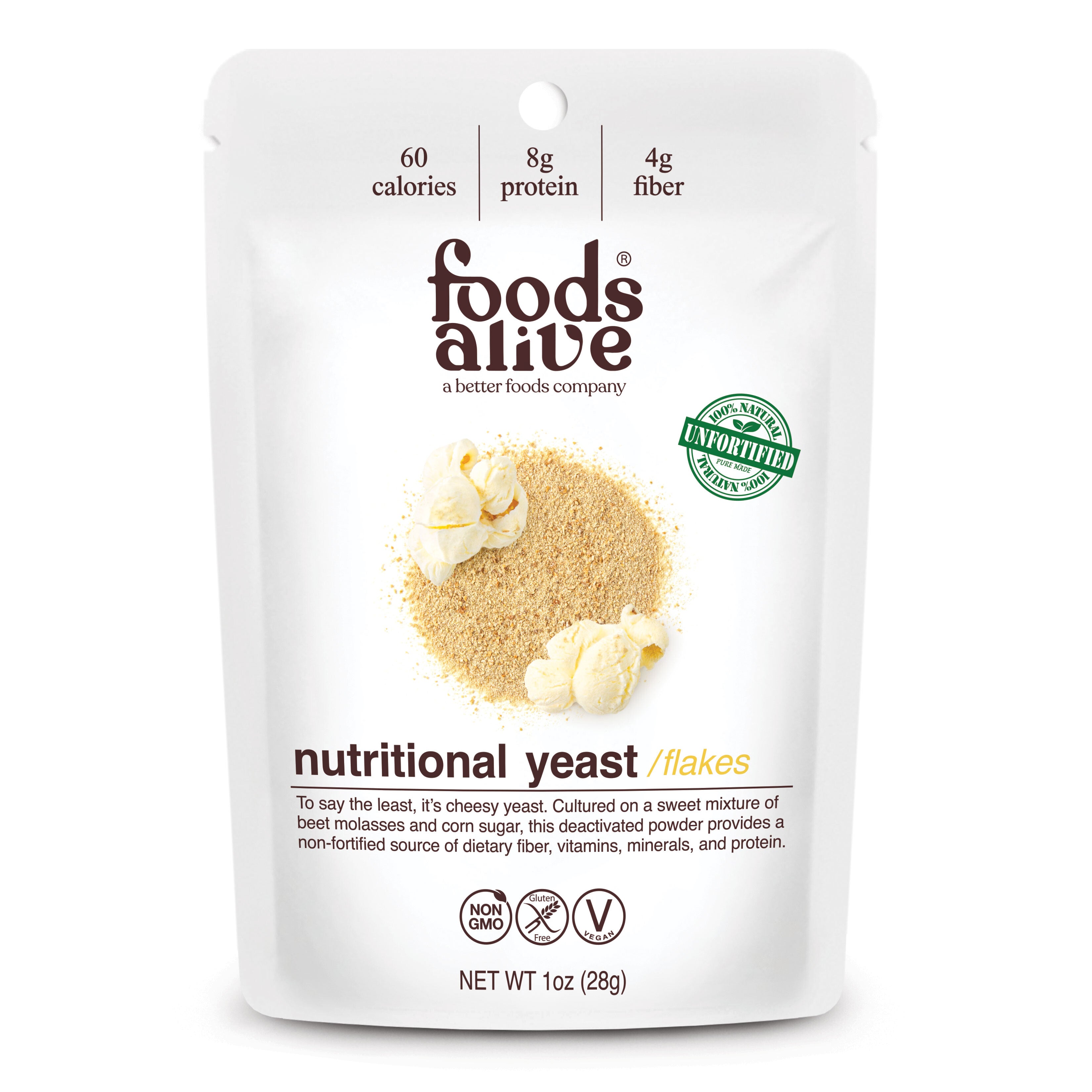 Foods Alive Inc Nutritional Yeast (non fortified) - 1 OZ 24 Pack ...