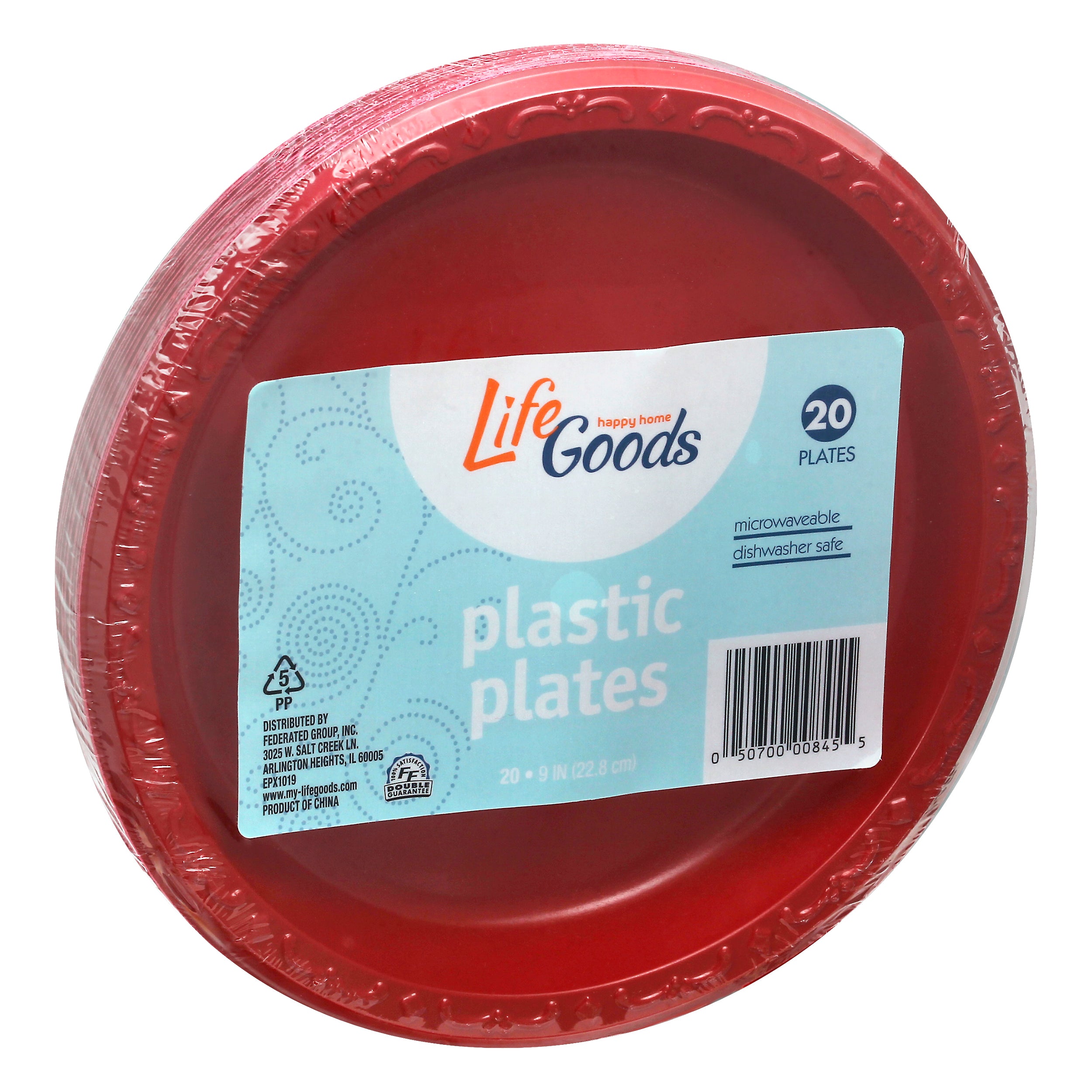 Life Goods Plastic Plates 20 ea - 20 CT 9 Pack – StockUpExpress