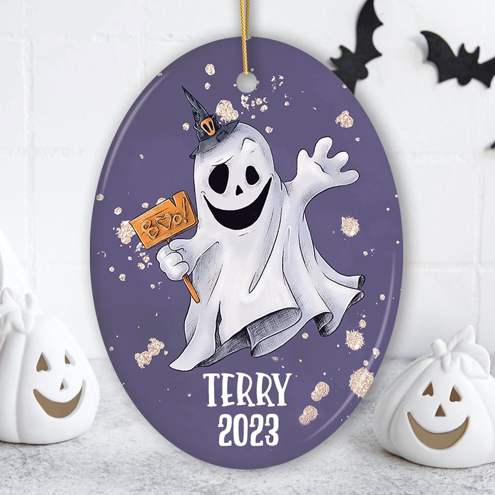 Customized Spooky Ghost Phantom Playful Halloween Ornament – StockUpExpress