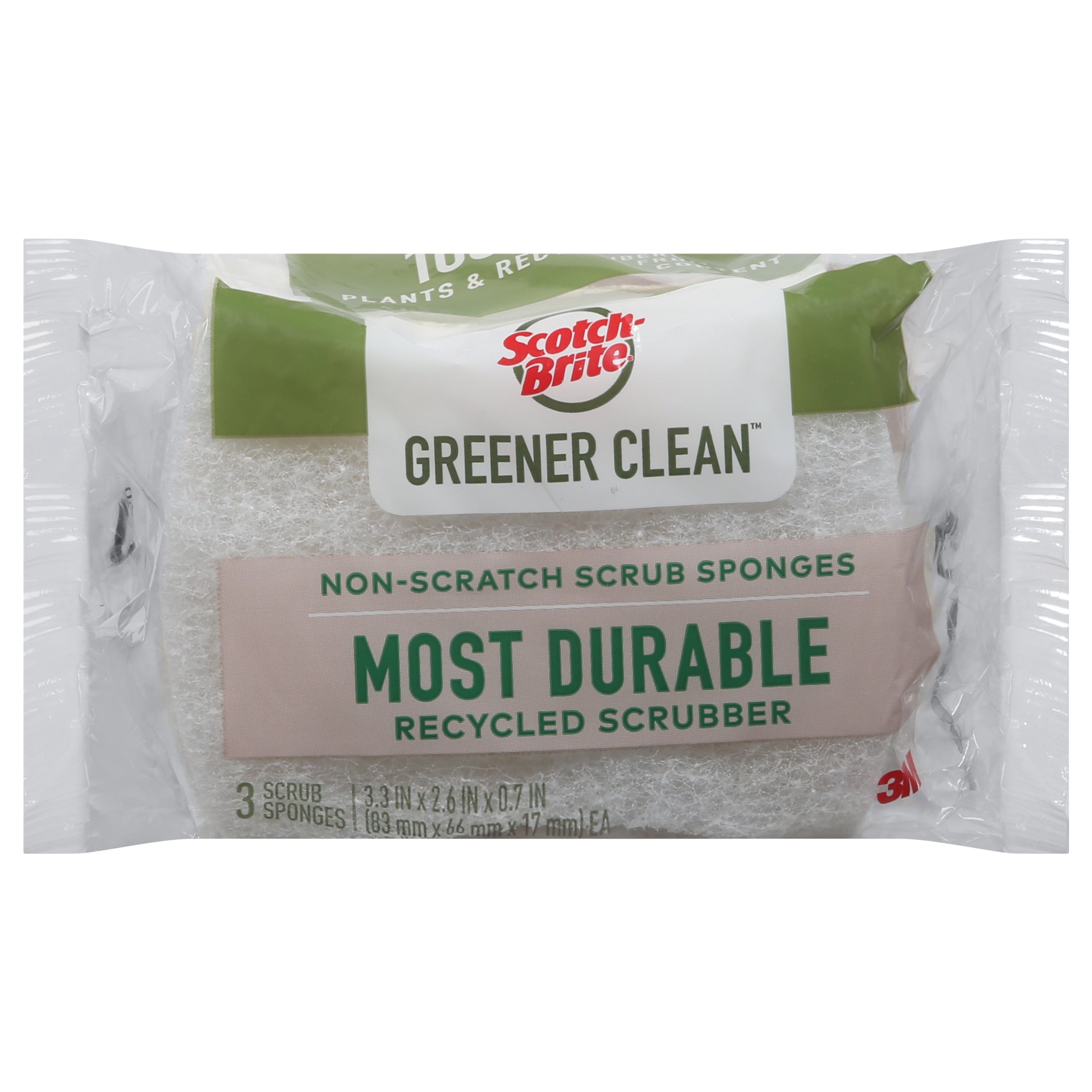 Scotch-Brite Greener Clean Non-Scratch Scrub Sponges 3 ea - 8 Pack ...