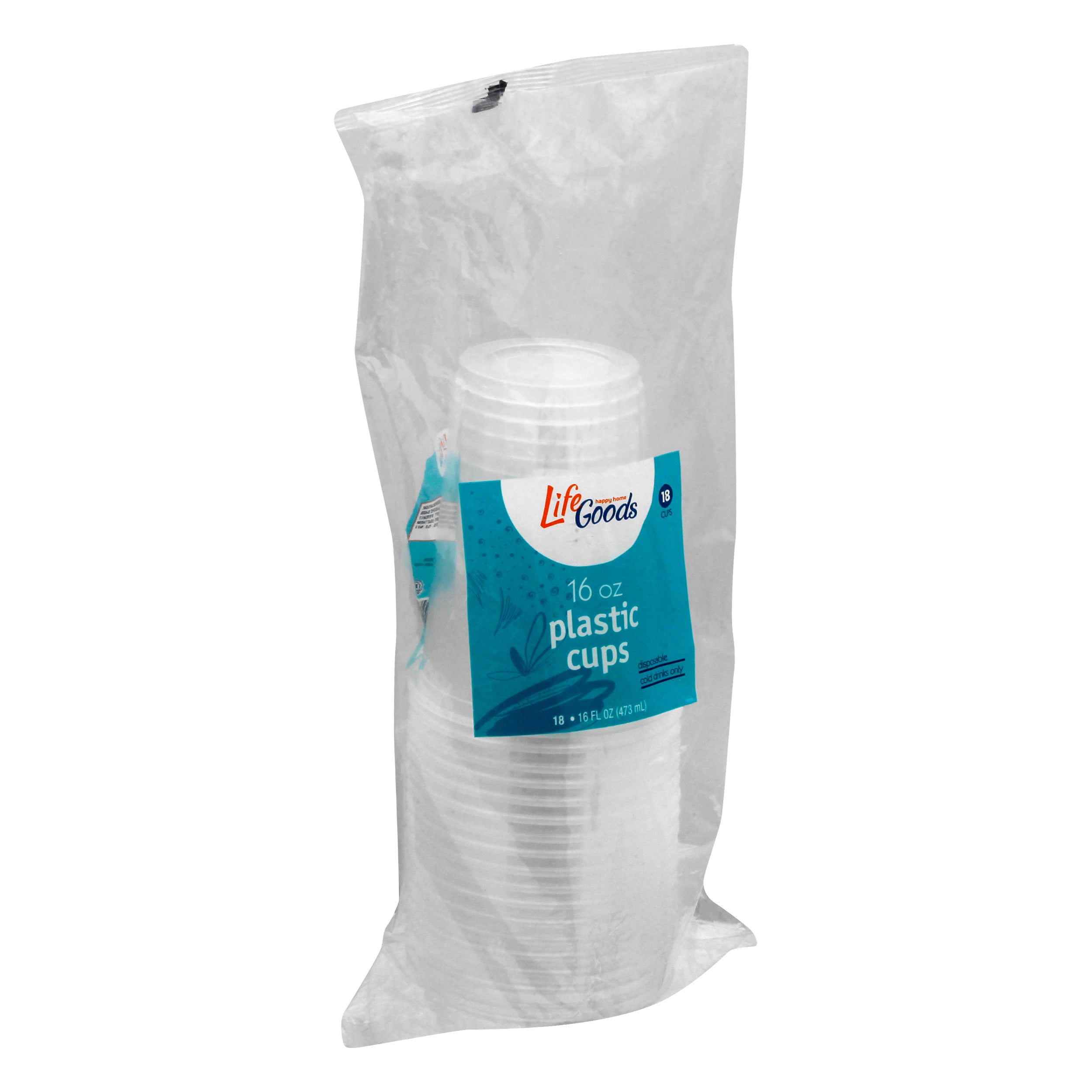 Life Goods 16 Ounce Plastic Cups 18 ea - 18 CT 12 Pack – StockUpExpress