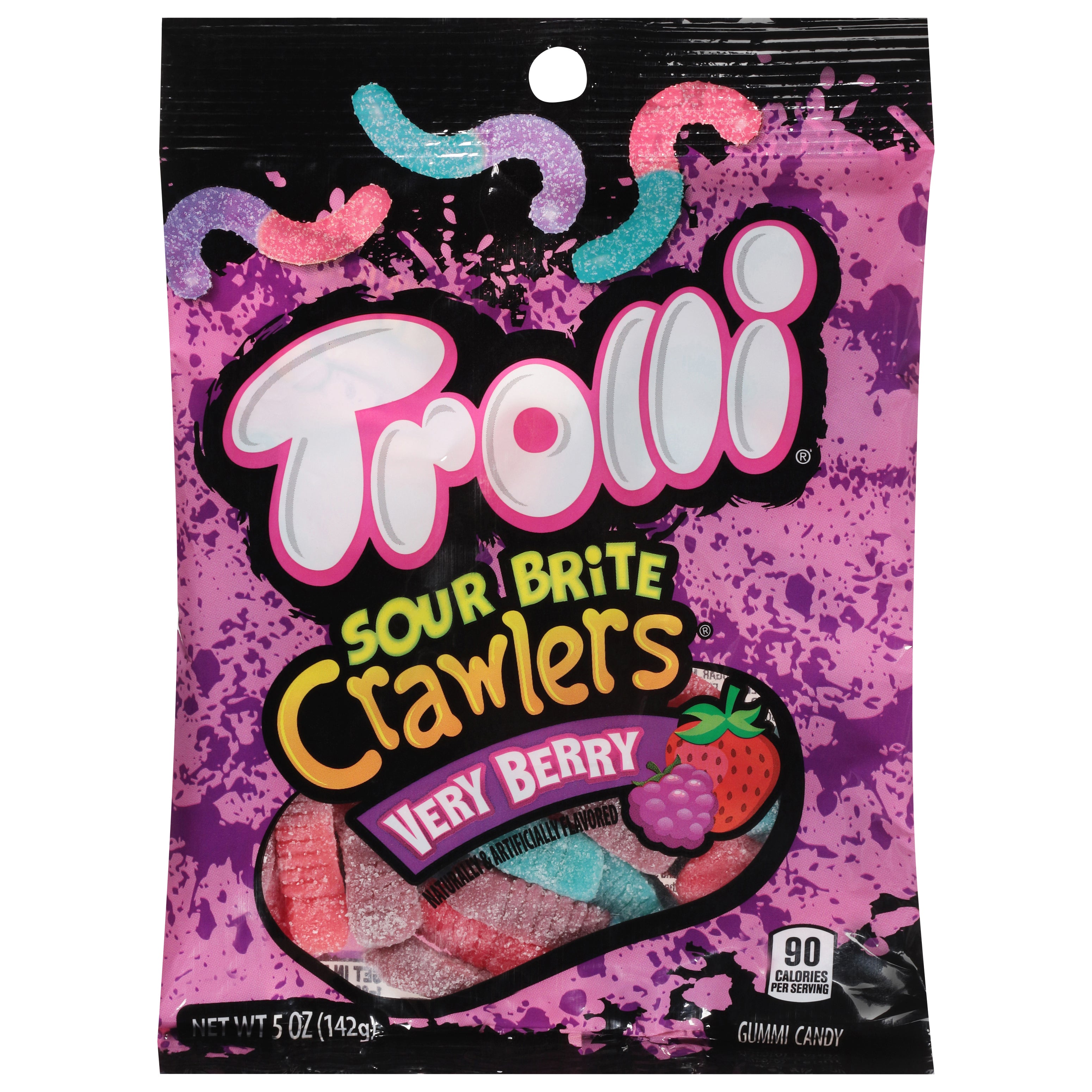 Trolli Sour Brite Crawlers Very Berry Gummi Candy 5 oz - 12 Pack ...