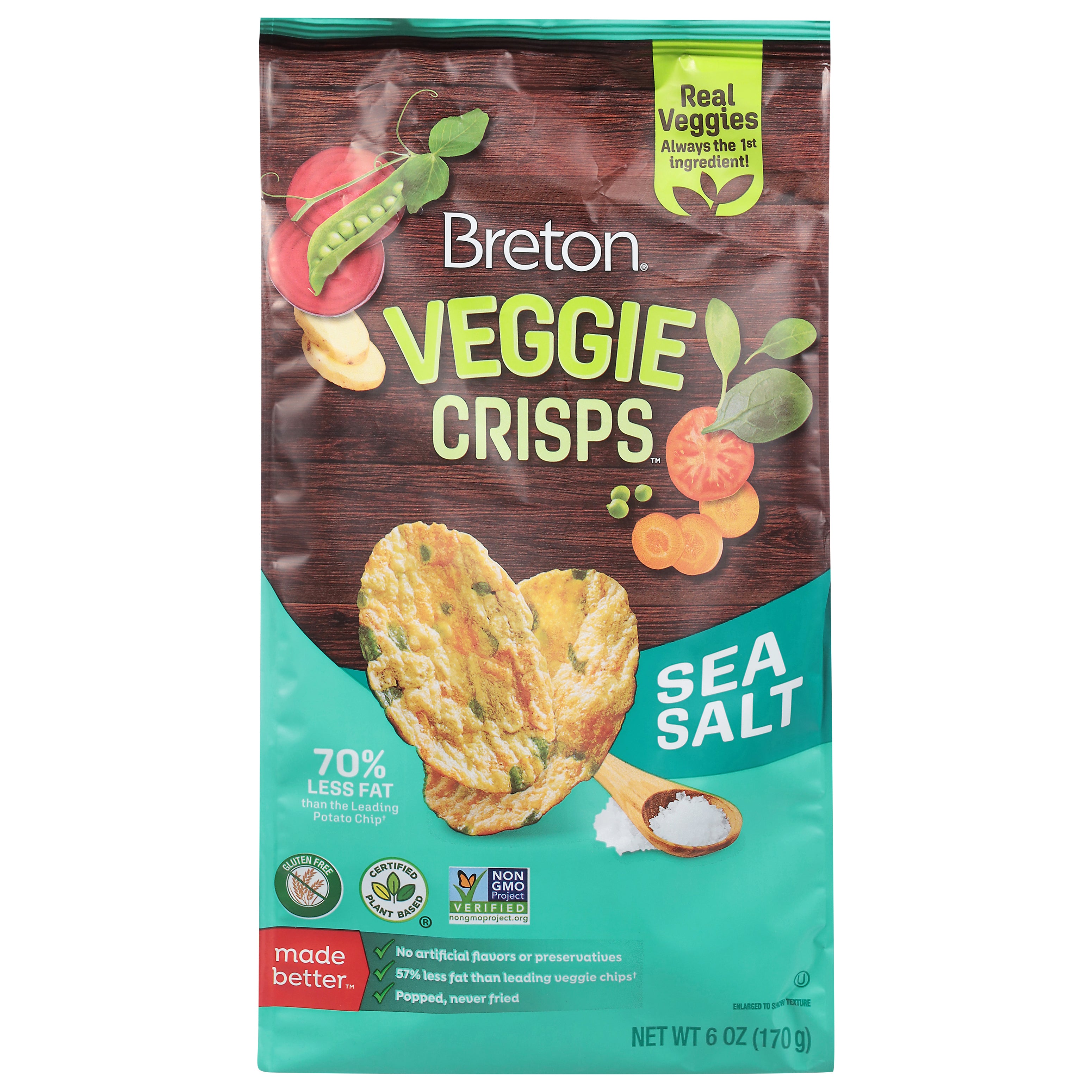 Breton Veggie Sea Salt Crisps 6 oz - 12 Pack – StockUpExpress