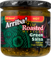 Riba Foods Arriba! Hot Fire Roasted Mexican Green Salsa - 16 OZ 6 Pack ...