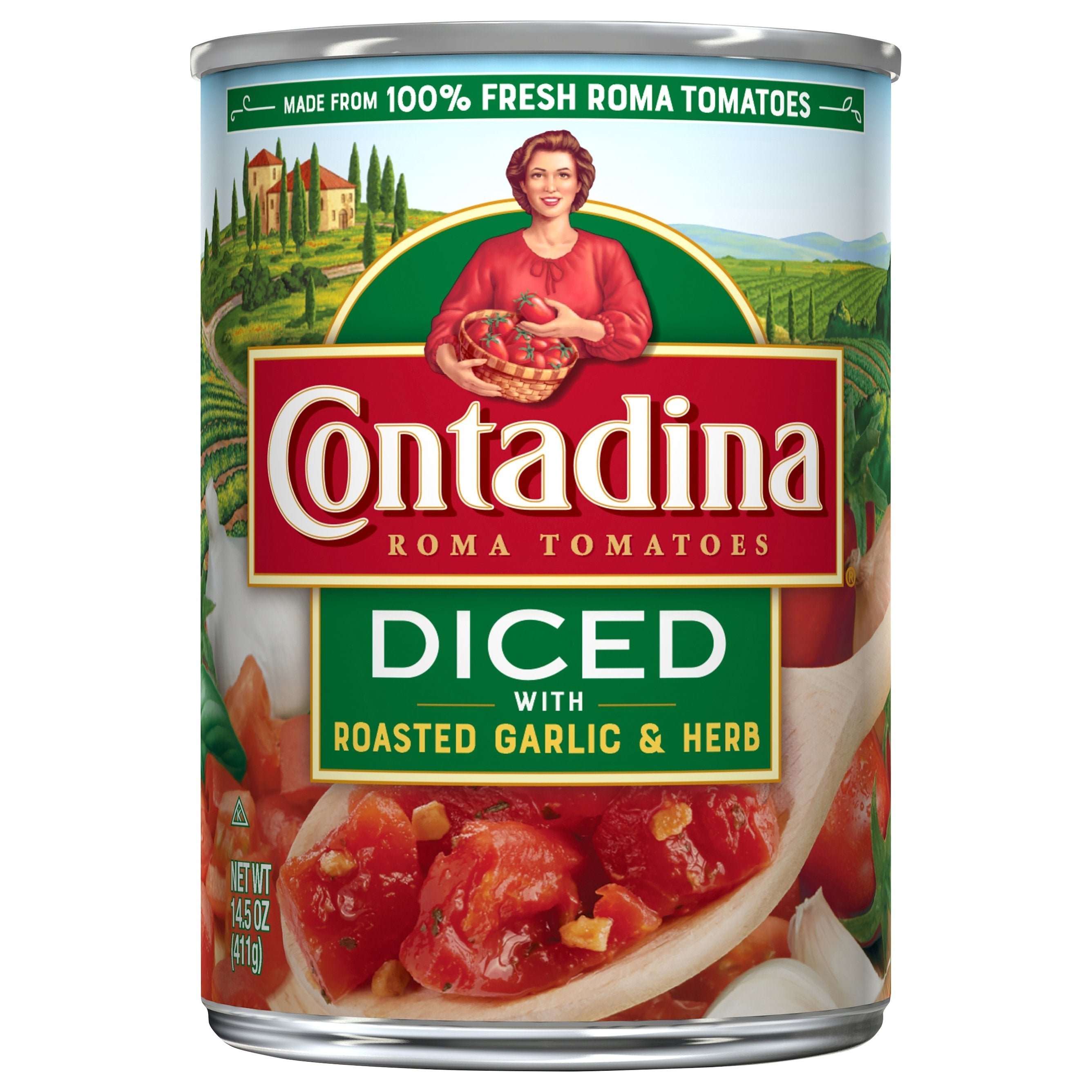 Contadina Tomatoes Diced With Roasted Garlic - 14.5 OZ 12 Pack ...