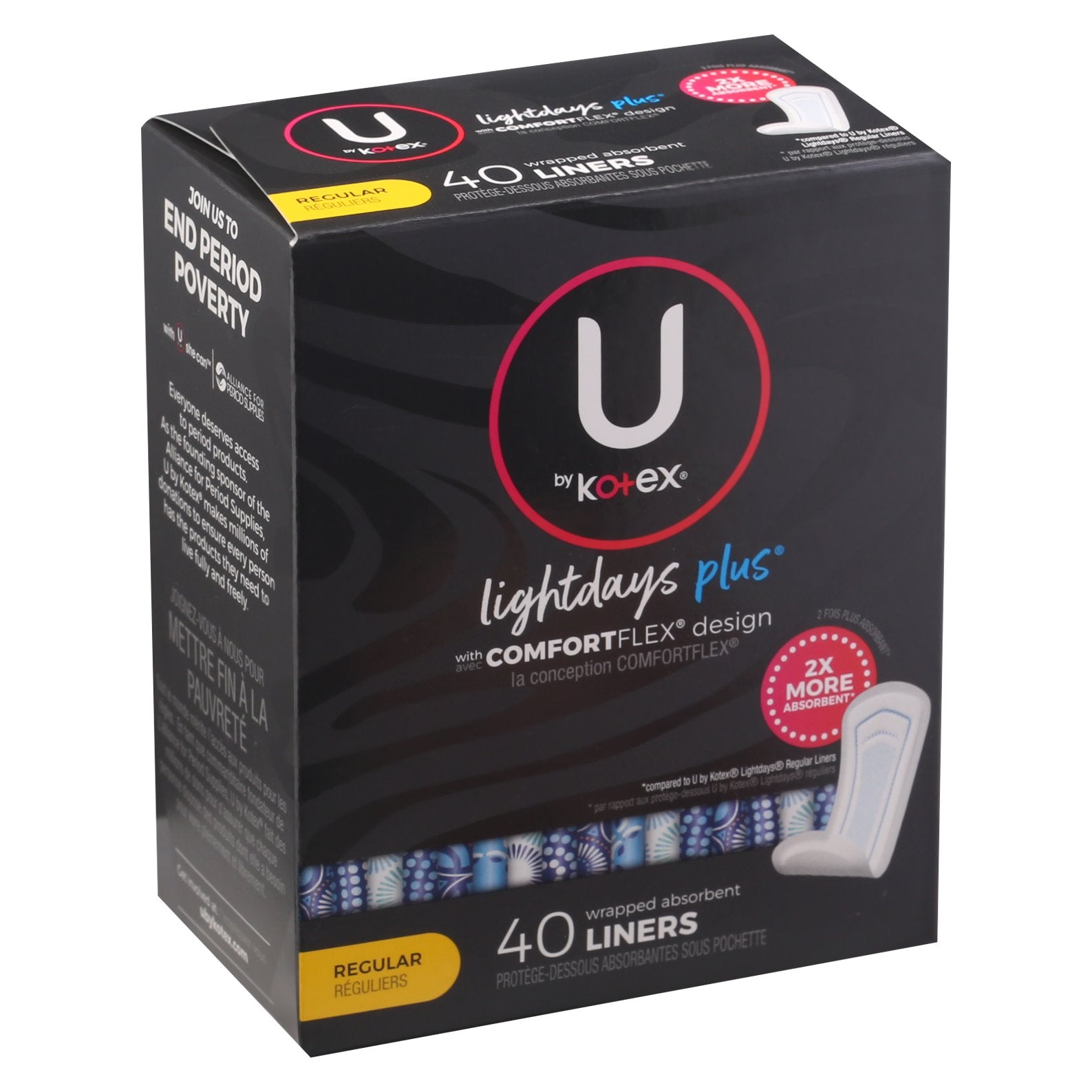 U By Kotex Curves Pantiliners - 40 CT 8 Pack – StockUpExpress