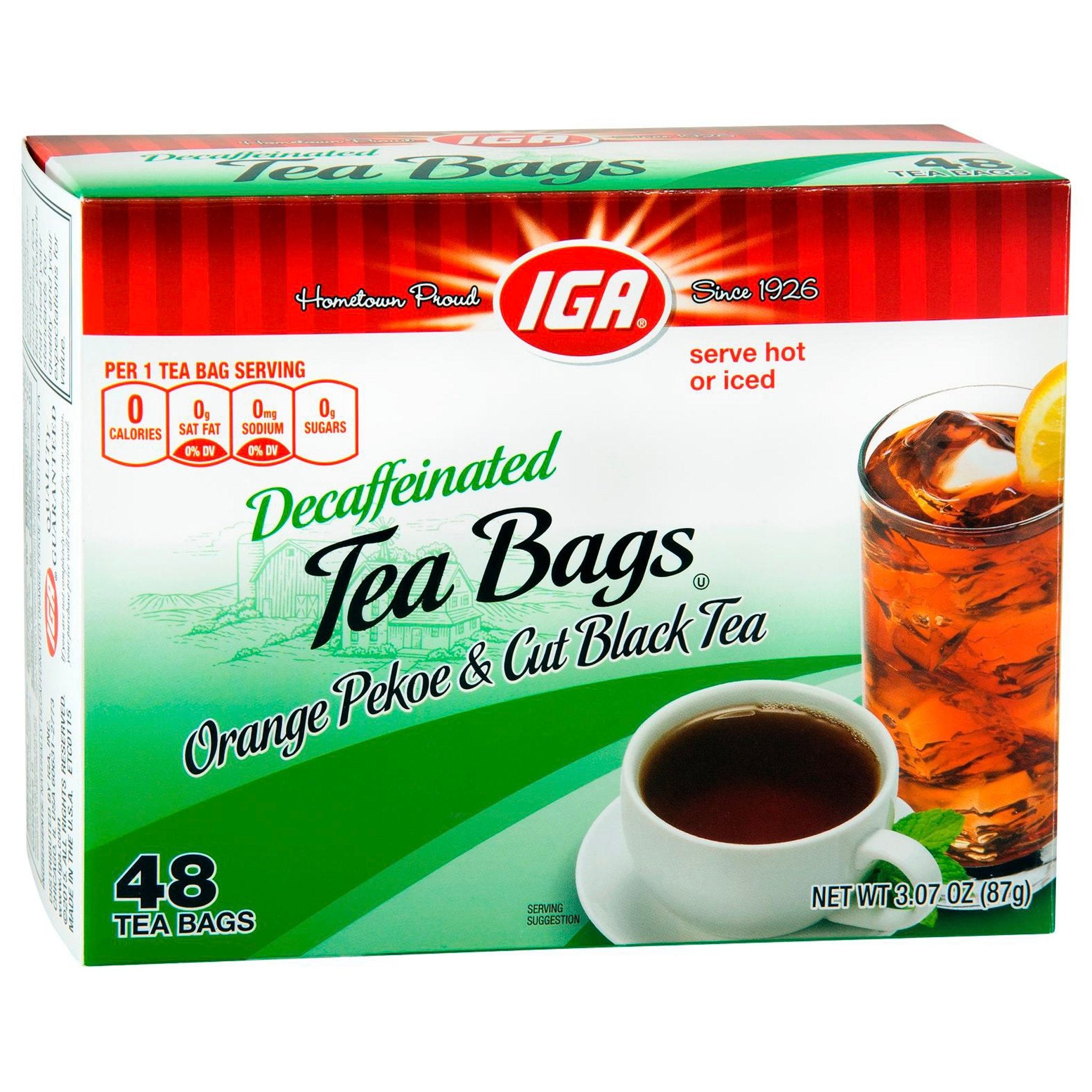 IGA Tea Bags Decaffeinated - 48 CT 12 Pack – StockUpExpress