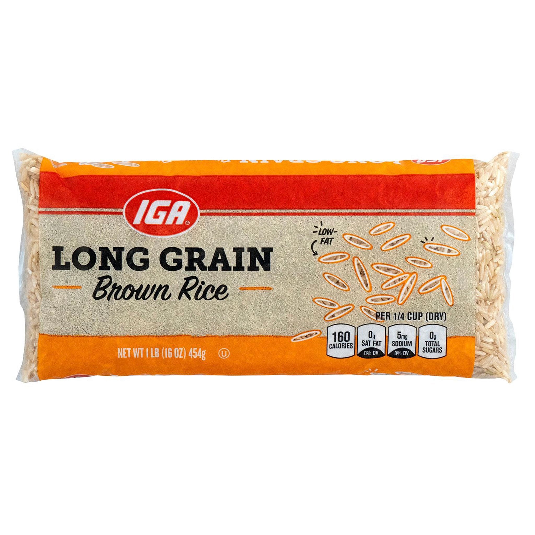 IGA Long Grain Brown Rice - 16 OZ 24 Pack – StockUpExpress