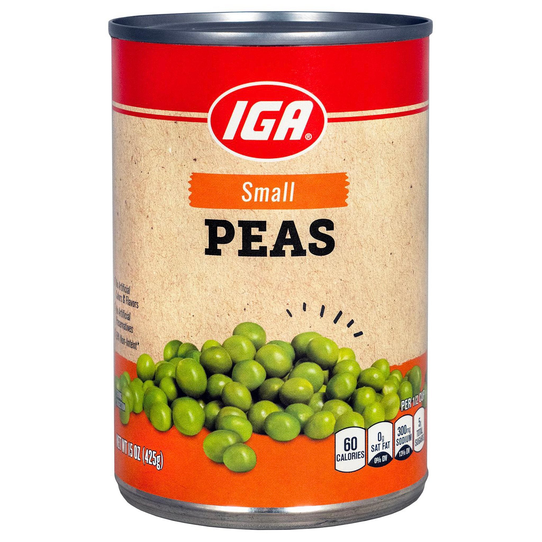 IGA Vegetable Sweet Petite Peas - 15 OZ 24 Pack – StockUpExpress
