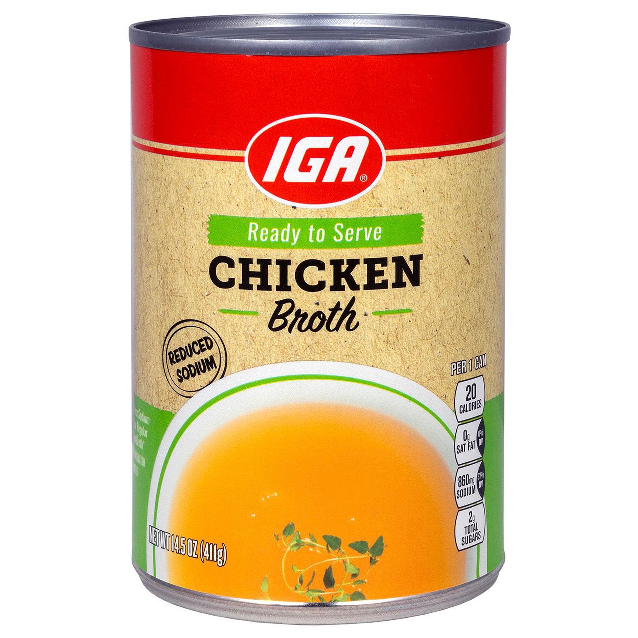 IGA Broth Low Sodium Fat Free Chicken - 14.5 OZ 24 Pack – StockUpExpress