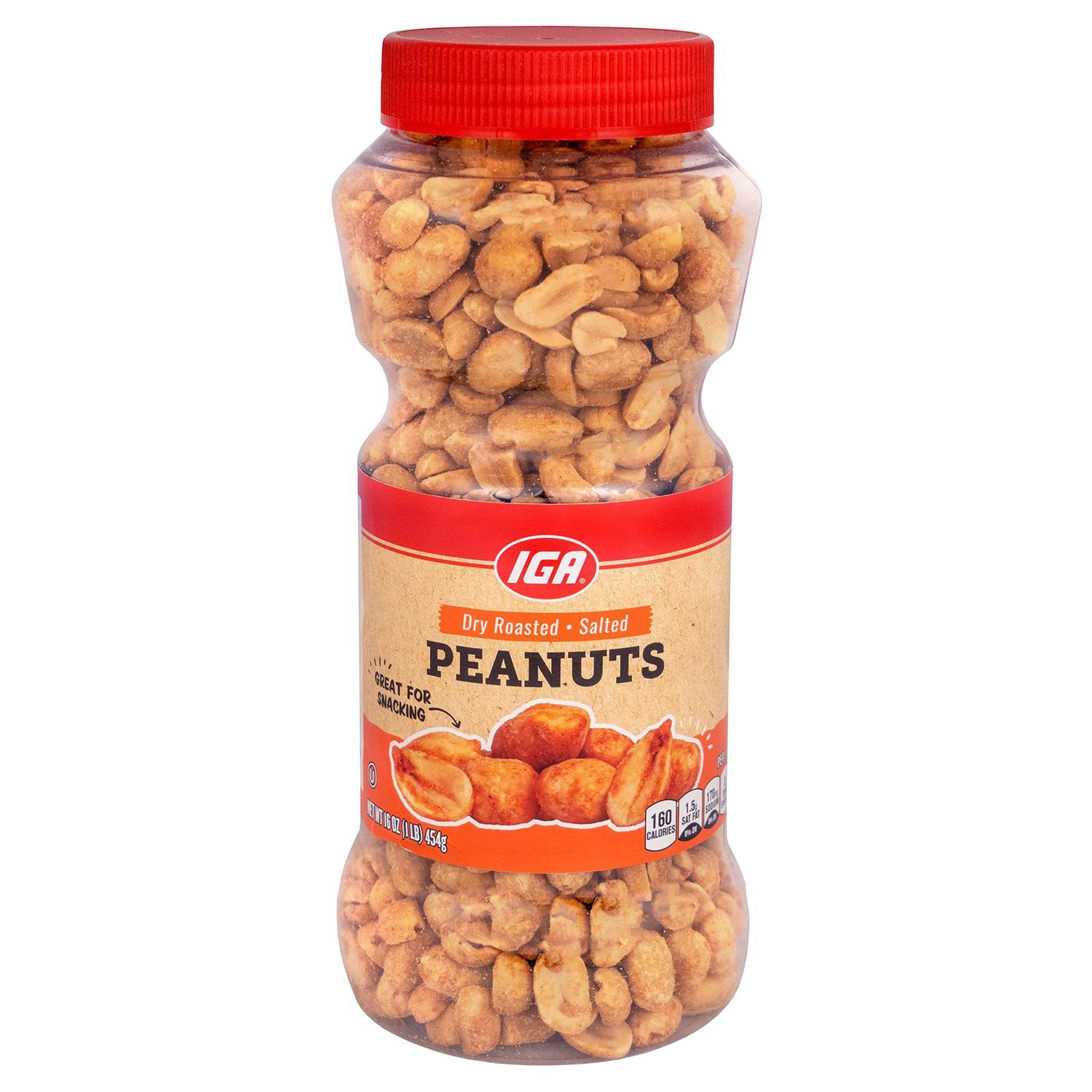 IGA Peanuts Dry Roasted - 16 OZ 12 Pack – StockUpExpress