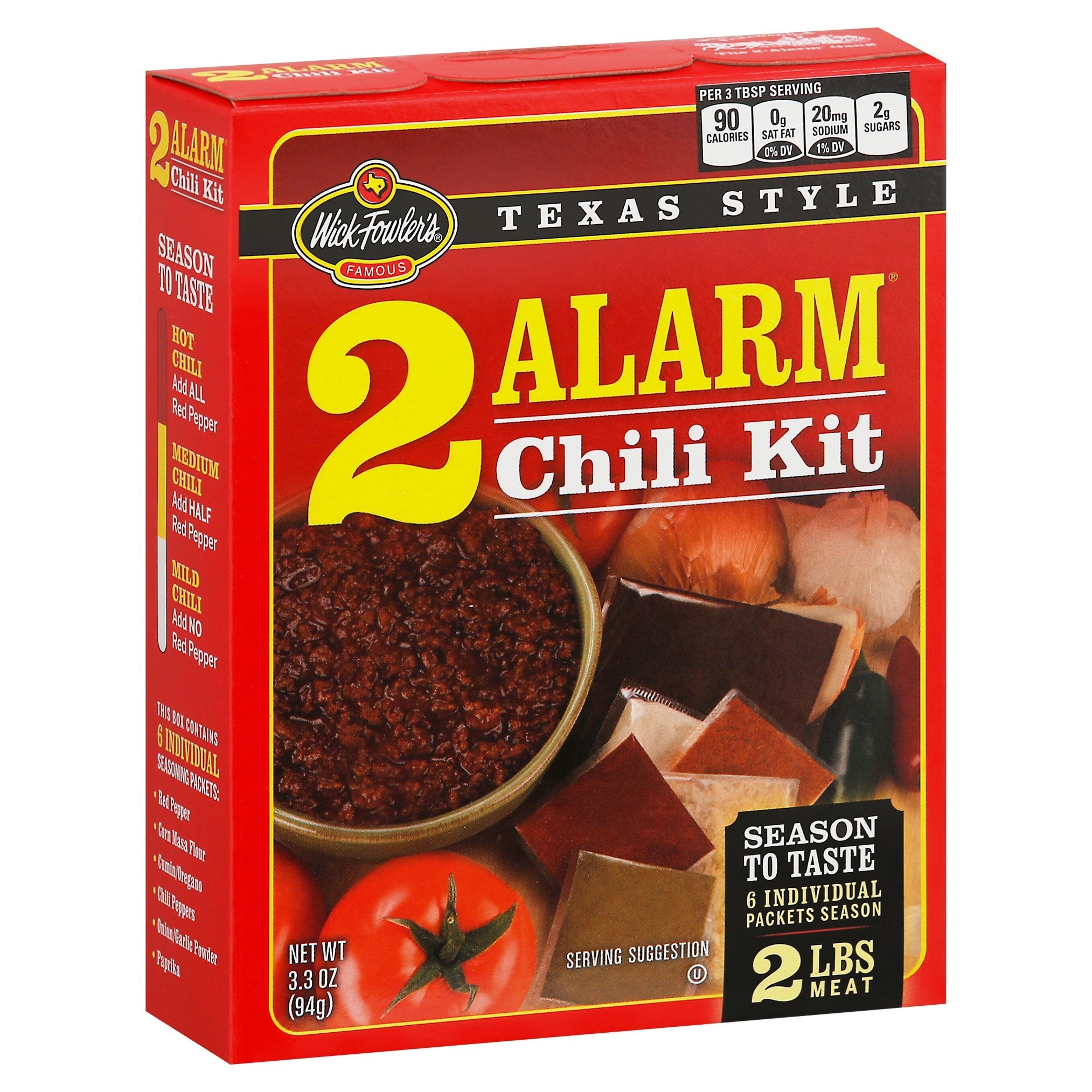 Wick Fowler 2 Alarm Texas Chili Kit - 3.3 OZ 8 Pack – StockUpExpress