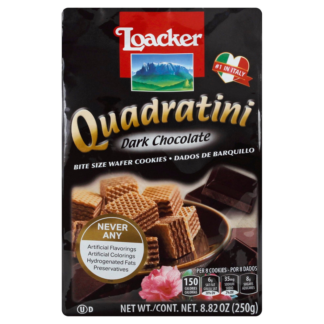 Loacker Quadratini Dark Chocolate Wafer Cookies - 8.82 OZ 6 Pack ...