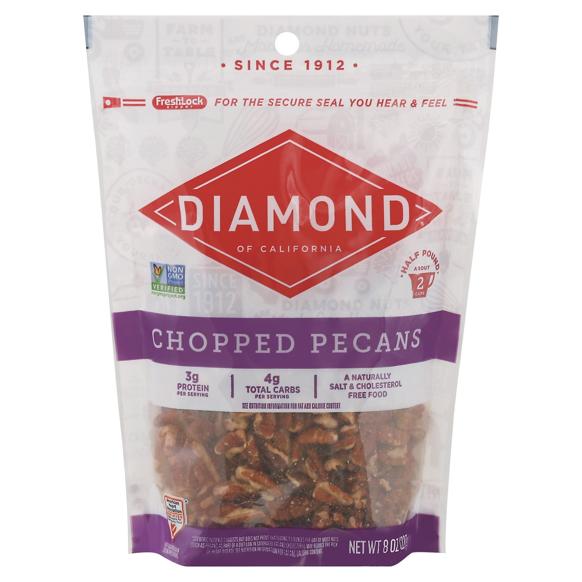 Diamond Chopped Pecans - 8 OZ 12 Pack – StockUpExpress