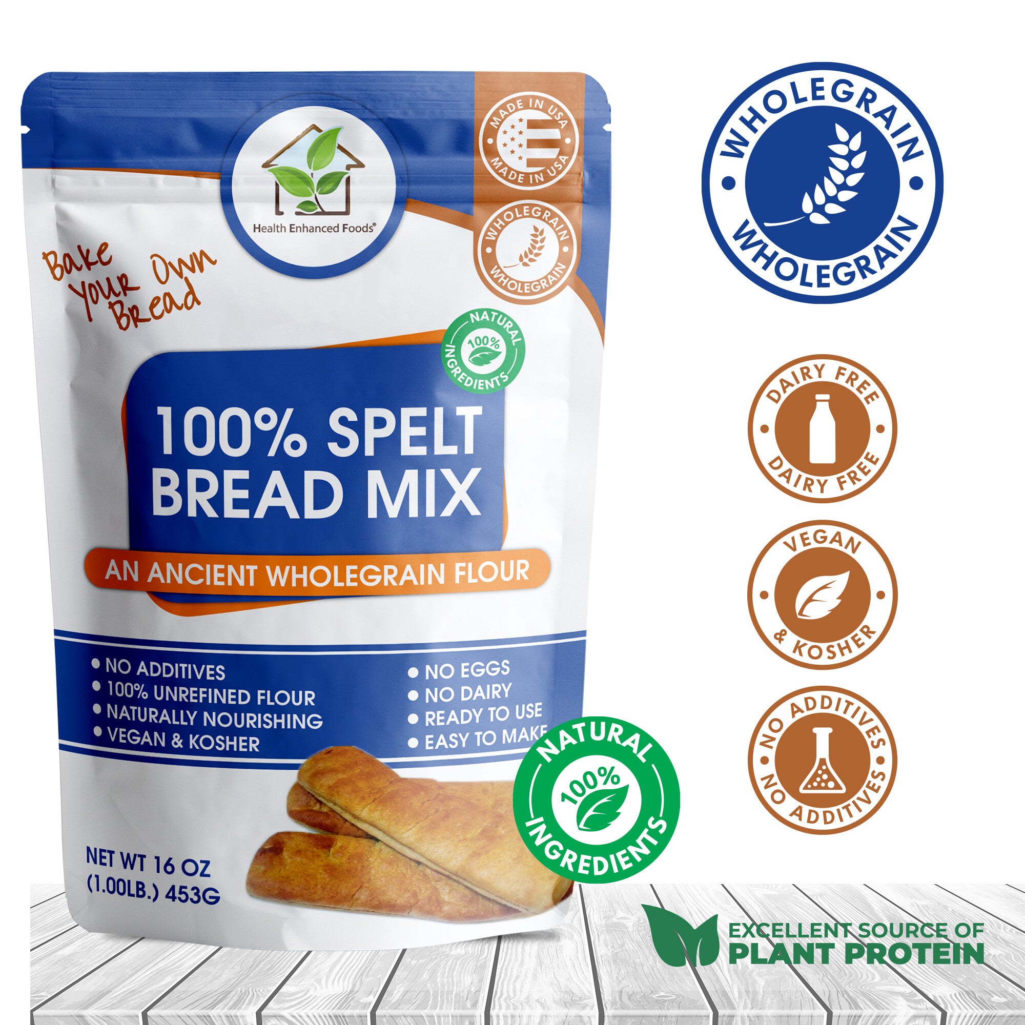 Health Enhanced Foods Spelt Bread Mix - 16 OZ 12 Pack – StockUpExpress